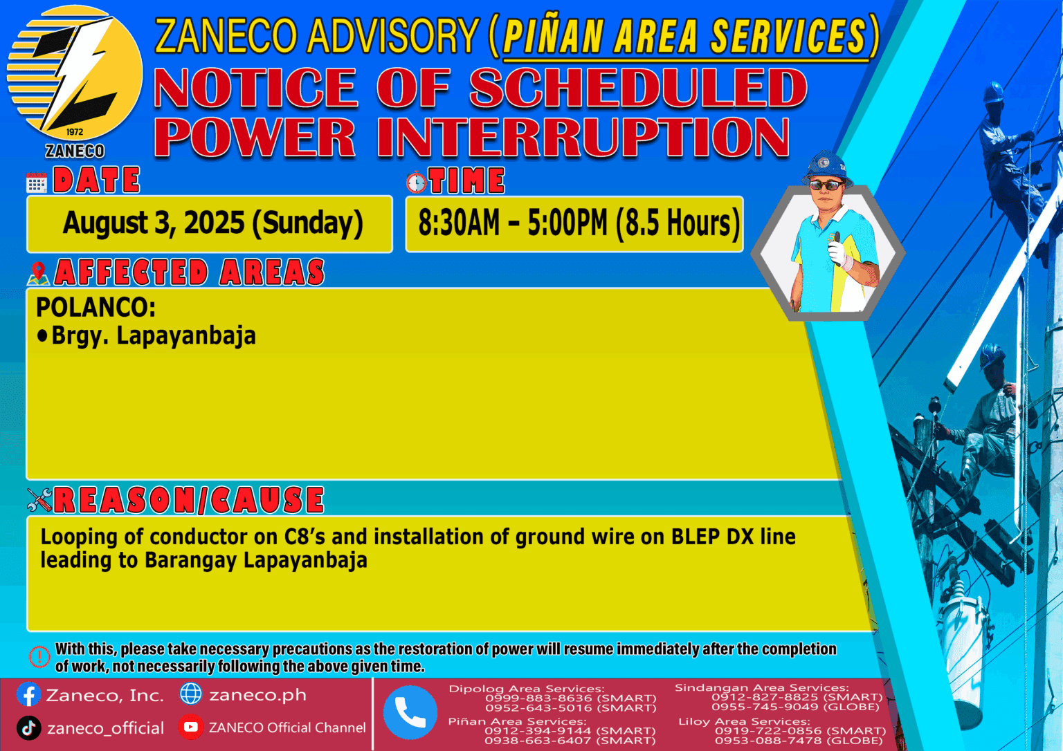 Notice of Scheduled Power Interruption PAS – August 2,3 and 6, 2025 ...