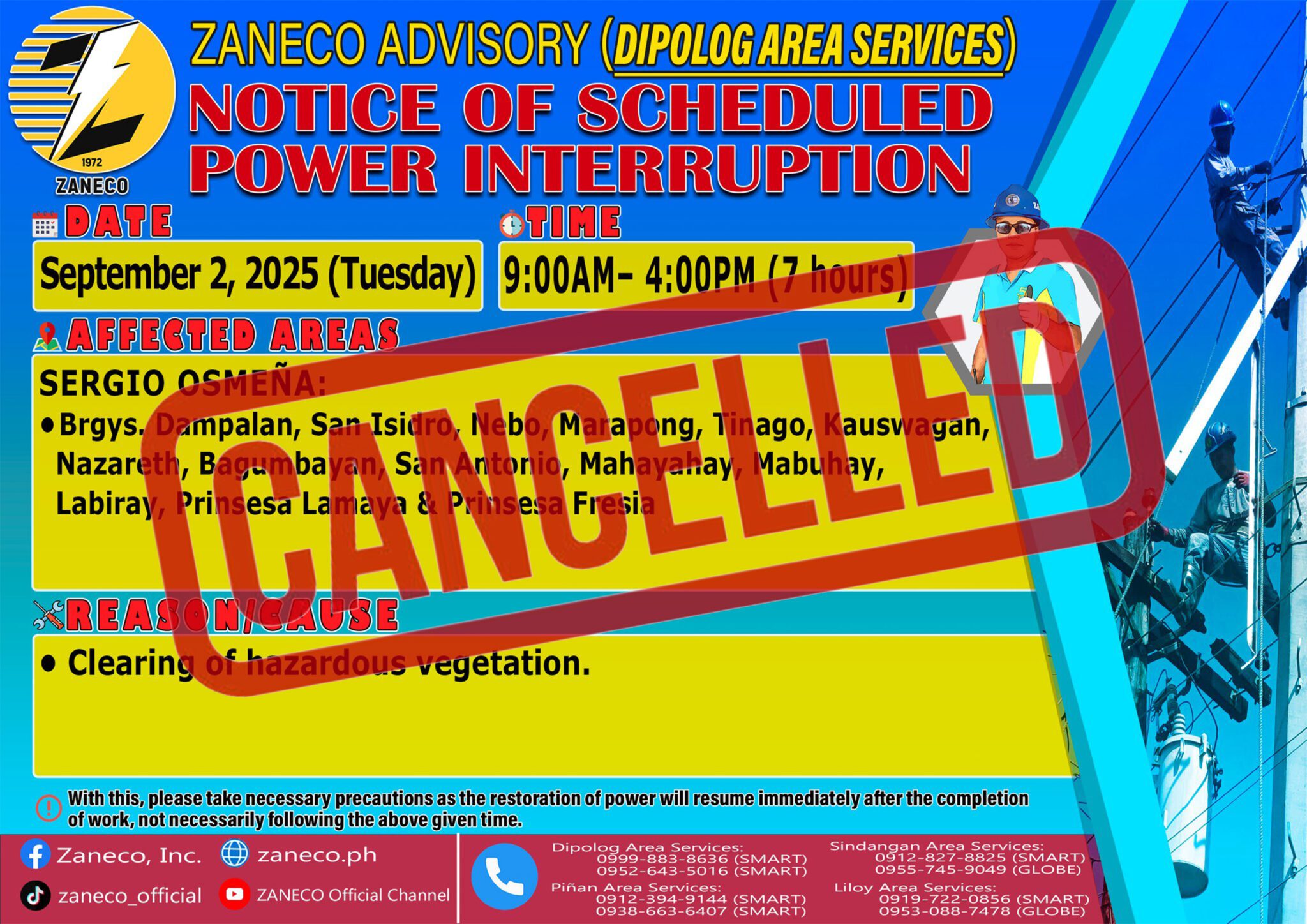 Notice of Cancelled Scheduled Power Interruption DAS – September 2 ...