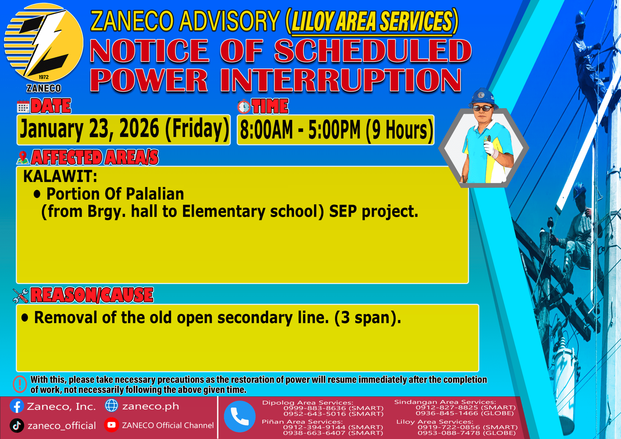 Notice of Scheduled Power Interruption LAS – January 21,22 & 23 2026 ...