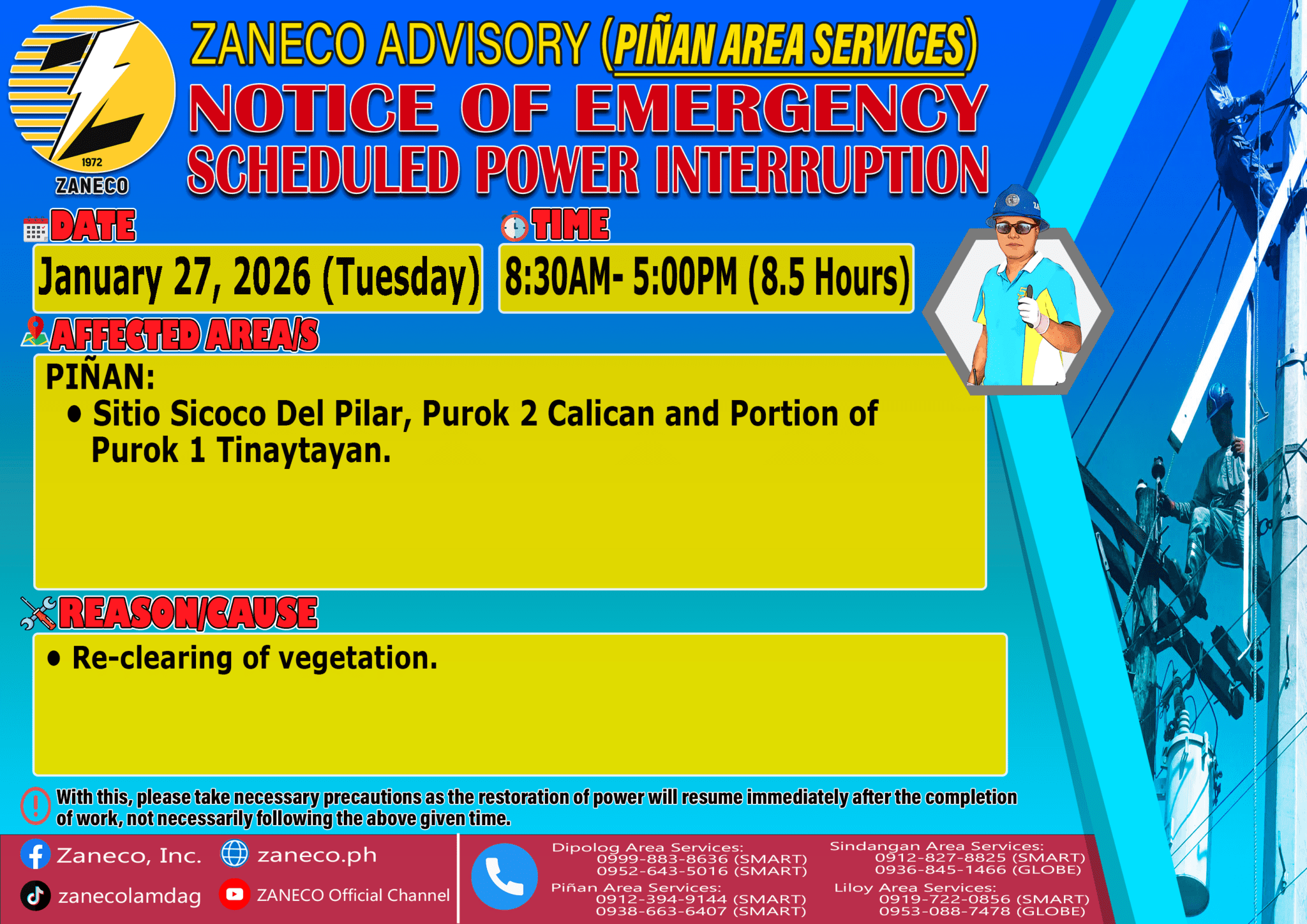 Select Notice of Scheduled Power Interruption PAS – January 27 & 28 ...